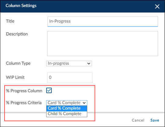 Working with Percent Progress Column - Nimble Knowledge Base