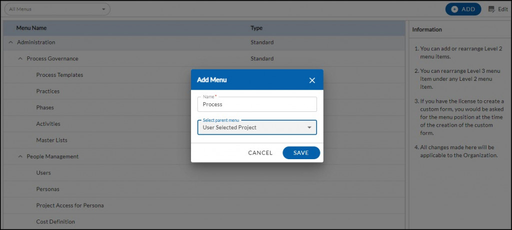 How to Use the Menu Configuration - Nimble Knowledge Base