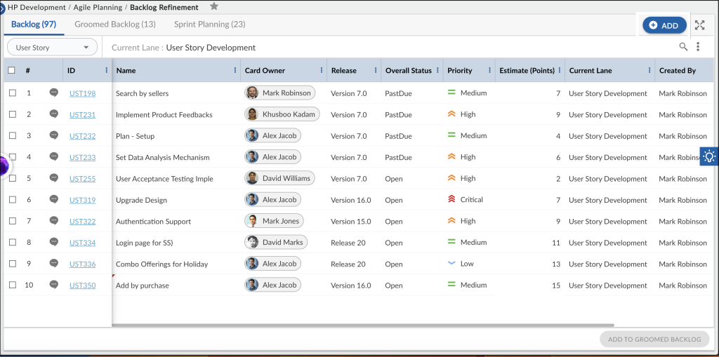 Understanding the Backlog Tab under Backlog Refinement - Nimble ...