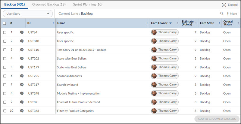 Understanding the Backlog Tab under Backlog Refinement - Nimble Knowledge Base