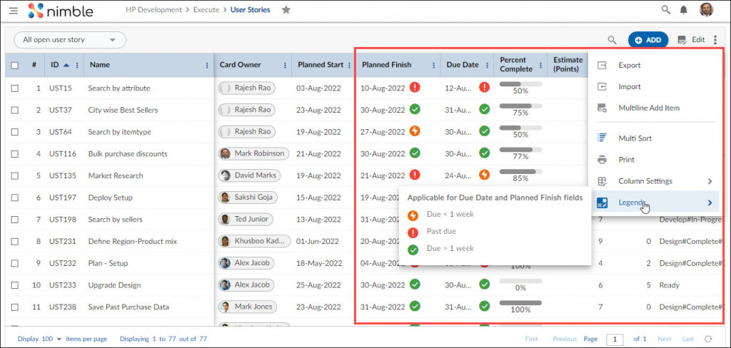 Customize the List Views - Nimble Knowledge Base