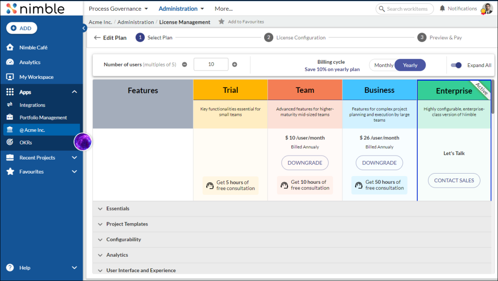 License Management - Nimble Knowledge Base