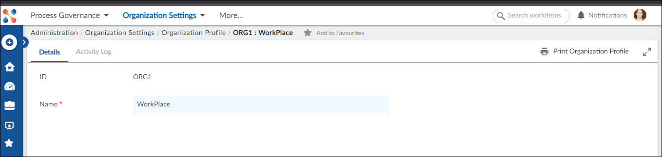 Managing the Organization Profile - Nimble Knowledge Base