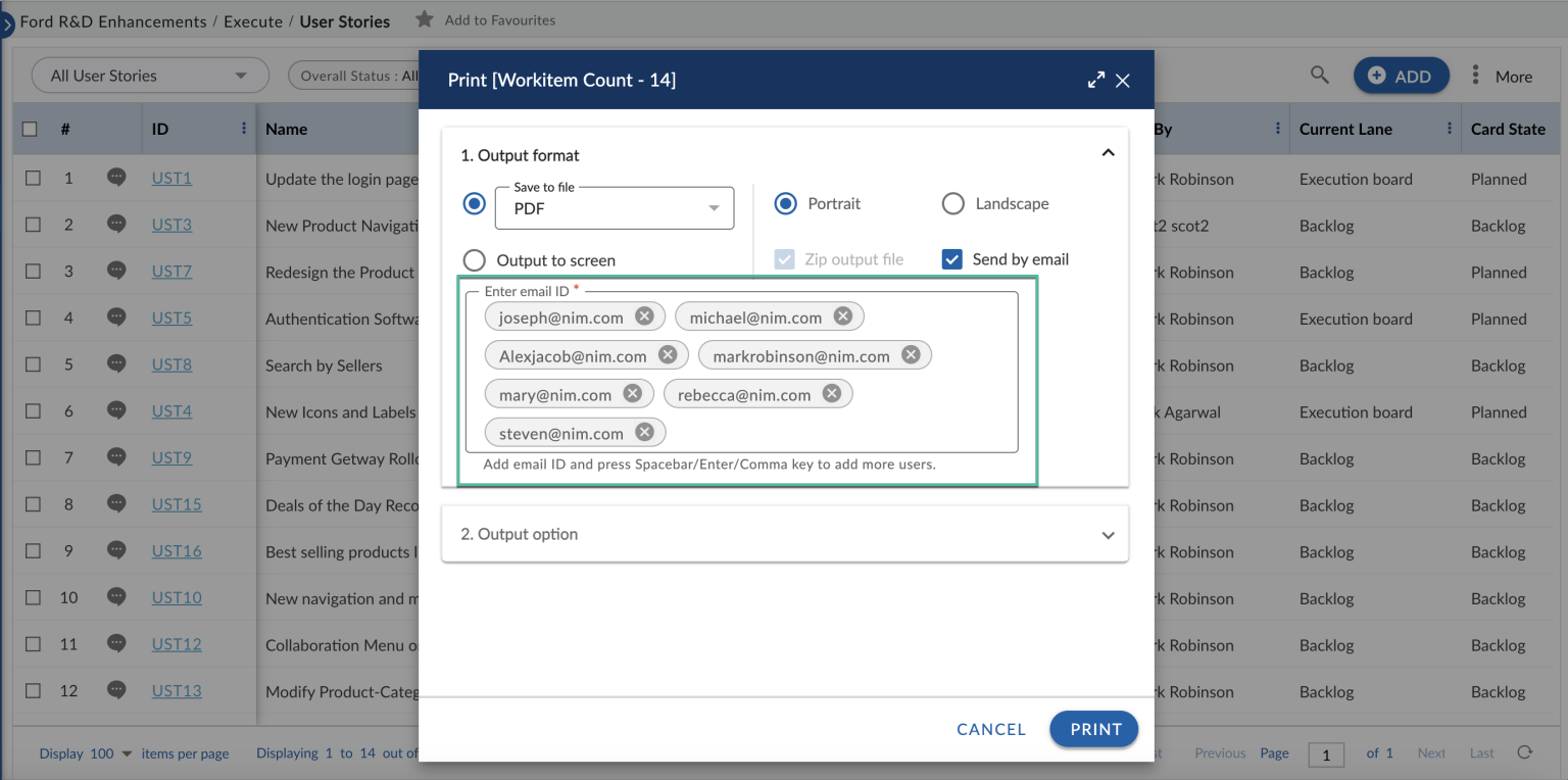 How to Print Workitems - Nimble Knowledge Base