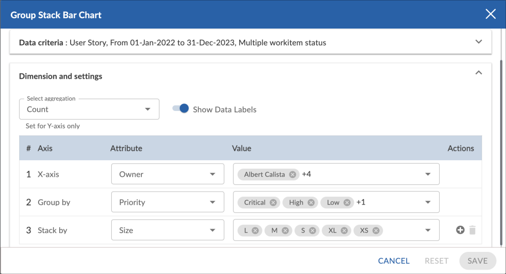 Group Stack Bar Chart - Nimble Knowledge Base