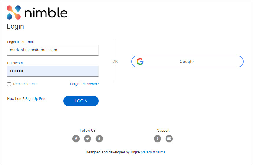 Quick Support to Sign-in - Nimble Knowledge Base