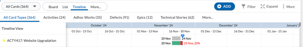 Timeline View on the Work Hub - Nimble Knowledge Base
