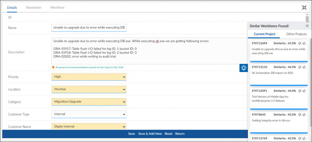 How to Add and Modify a Workitem - Nimble Knowledge Base