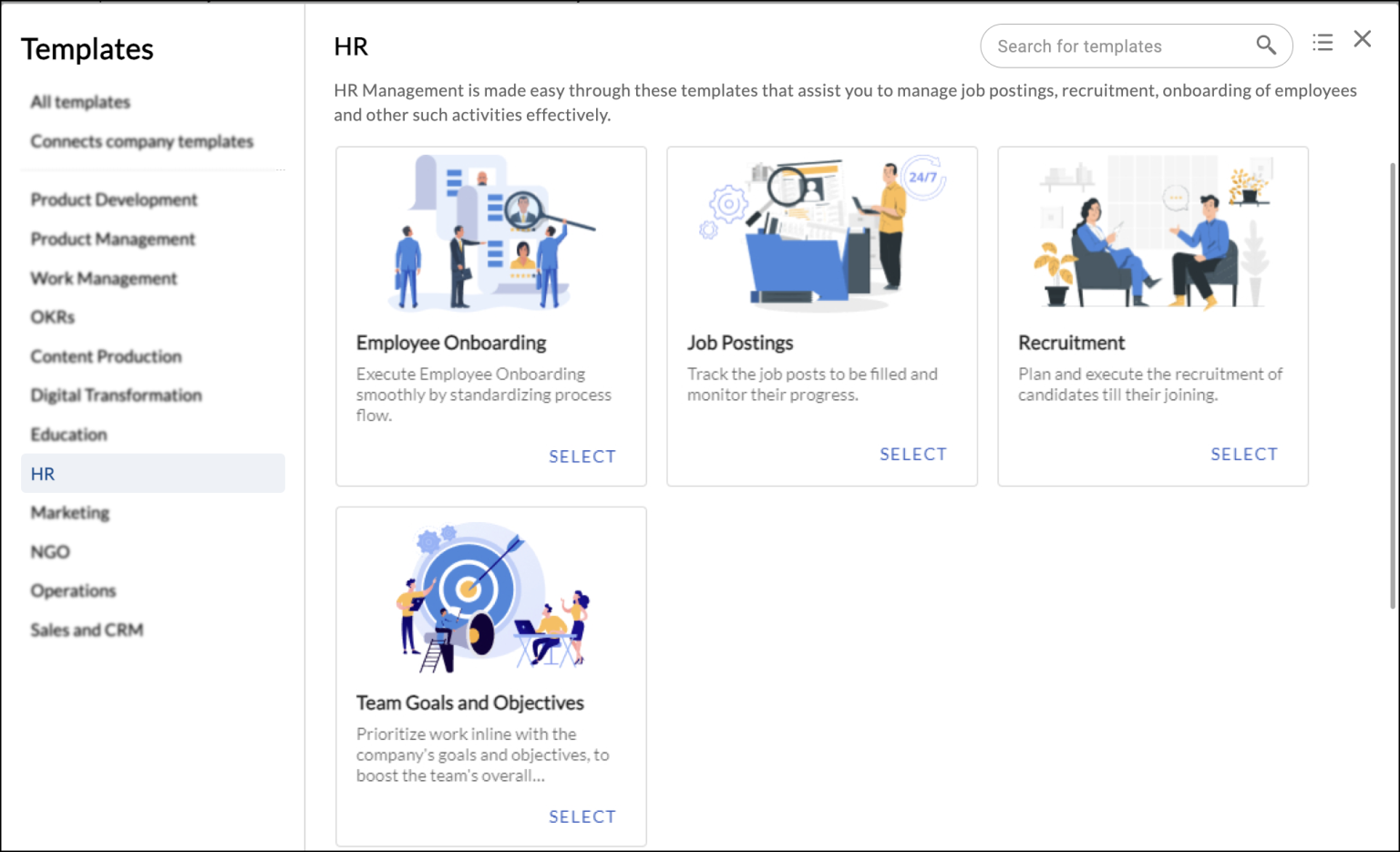 Human Resources (HR) Templates and Related Menus - Nimble Knowledge Base