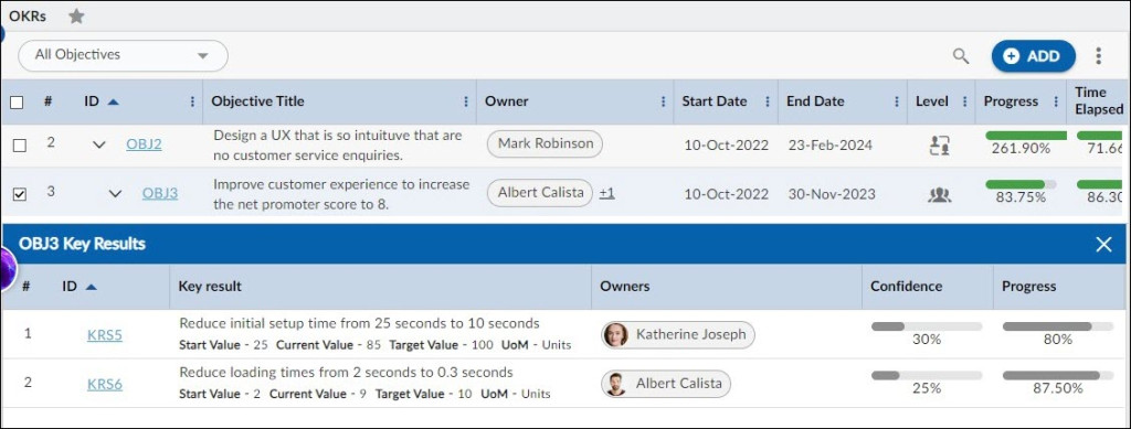 Working with Key Result in OKR - Nimble Knowledge Base