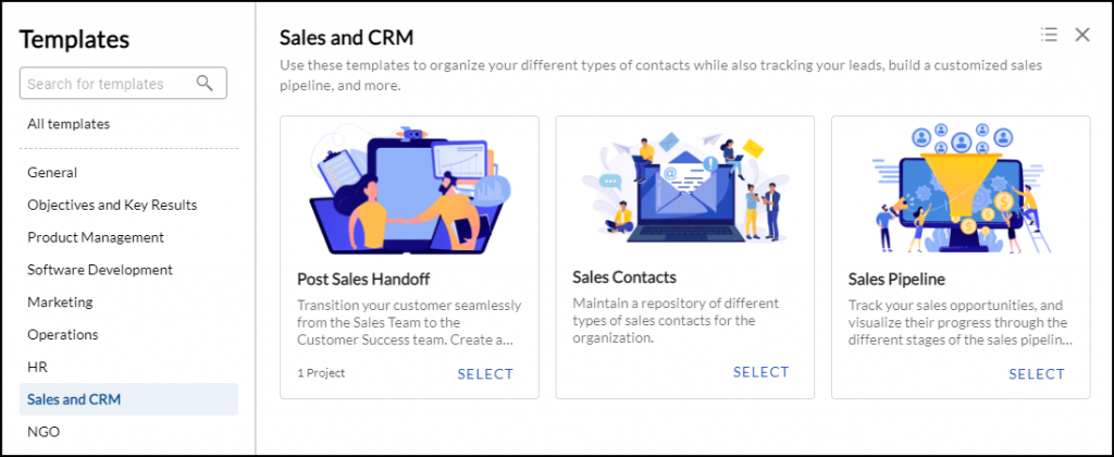 Sales & CRM Templates and Related Menus - Nimble Knowledge Base