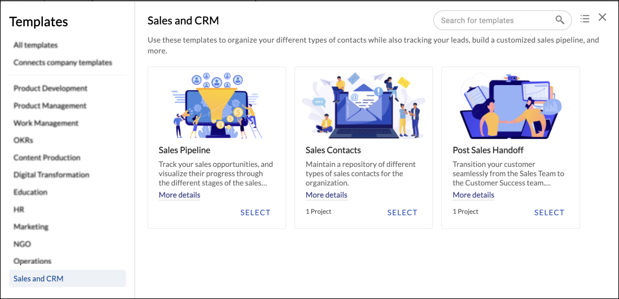 Sales & CRM Templates and Related Menus - Nimble Knowledge Base