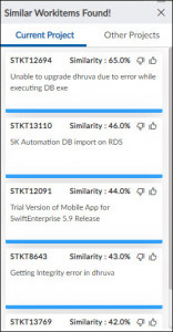 Viewing Similar Workitems in a Workitem - Nimble Knowledge Base