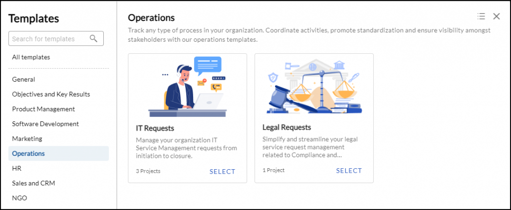 Operations Templates and Related Menus - Nimble Knowledge Base