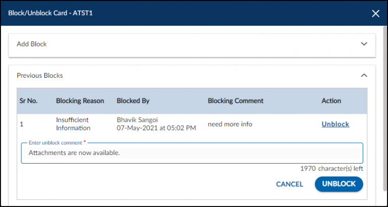 How to Block/Unblock a Card - Nimble Knowledge Base
