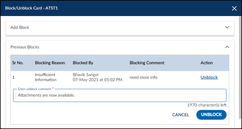 How to Block/Unblock a Card - Nimble Knowledge Base