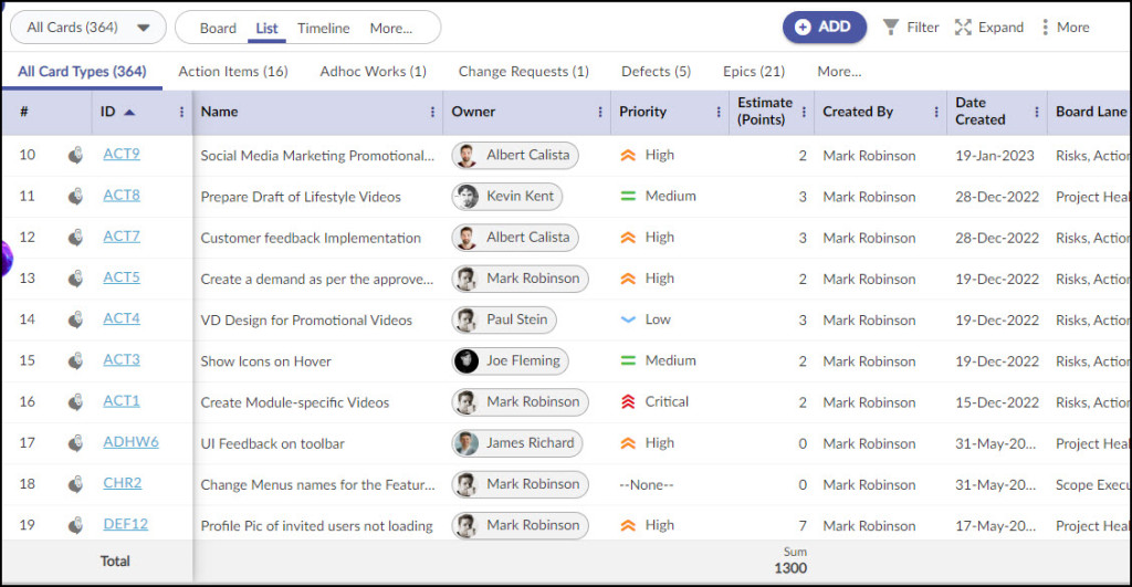 Different Views on Work Hub - Nimble Knowledge Base