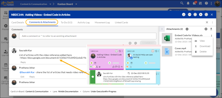 Working with Cards on Kanban Board - SwiftKanban Knowledge Base