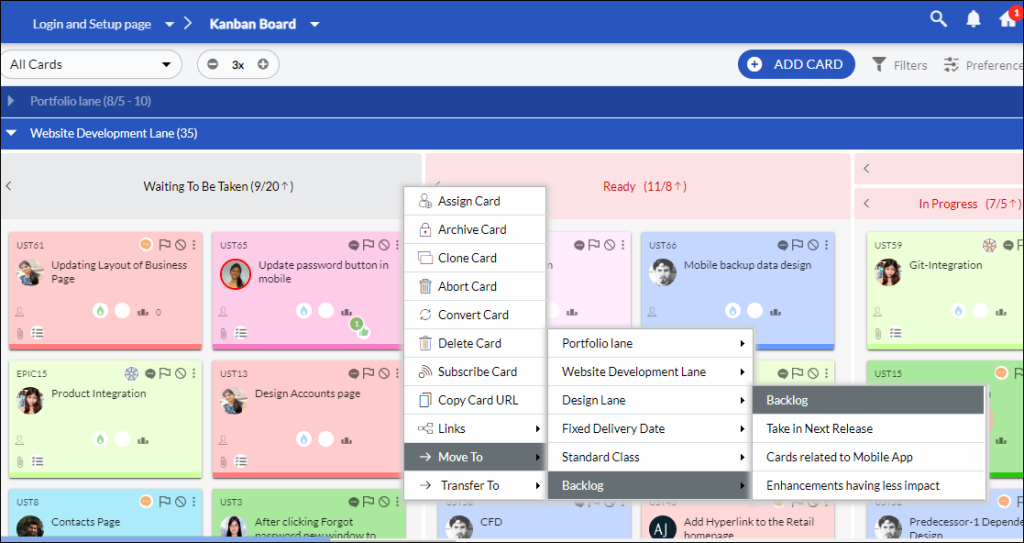 Working with Cards on Kanban Board - SwiftKanban Knowledge Base