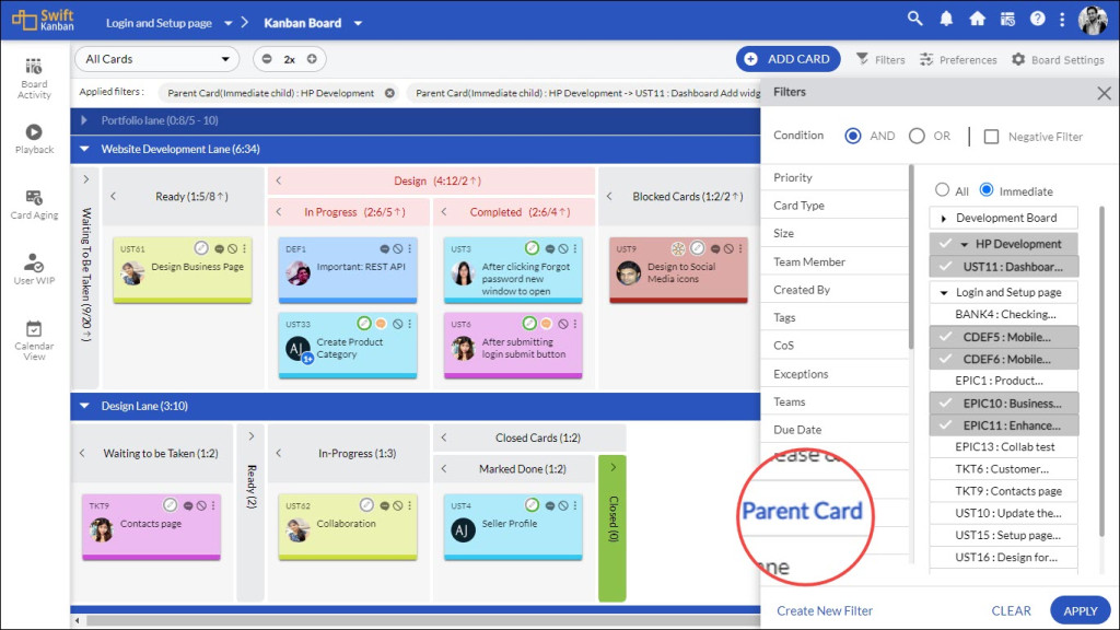 Working with Cards on Kanban Board - SwiftKanban Knowledge Base