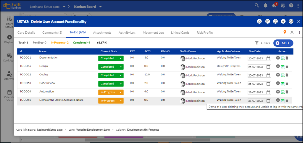 Working with Cards on Kanban Board - SwiftKanban Knowledge Base