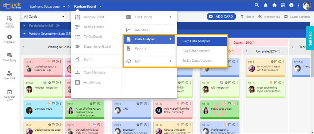 Working with Data Analyzer - SwiftKanban Knowledge Base